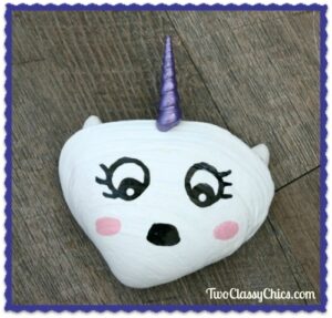 Craft Project: Painted Unicorn Design Seashells Garden Yard Art - The ...