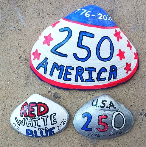 America 250 USA Painted Seashell Clam Shell Designs Patriotic - The ...